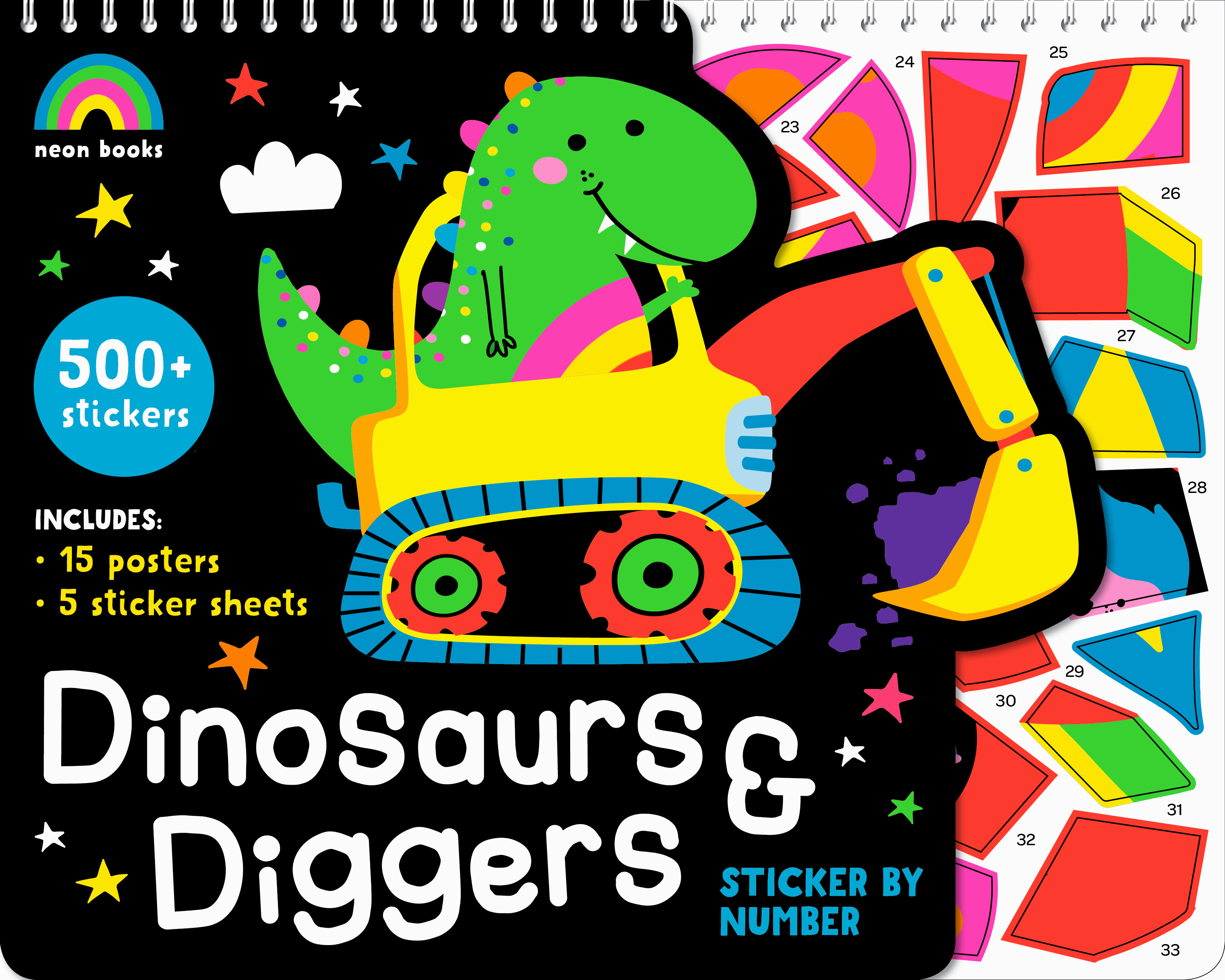 Dinosaurs and Diggers- Sticker By Number | Good Reading